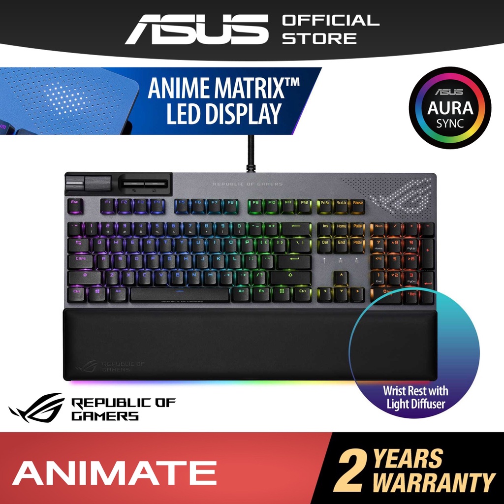 คีย์บอร์ดเกมมิ่ง ASUS ROG Strix Flare II Animate gaming mechanical ...