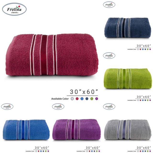ผ้าขนหนูเช็ดตัว Frolina Classic ขนาดใหญ่ 30"x60"(ผืนใหญ่) | Shopee Thailand