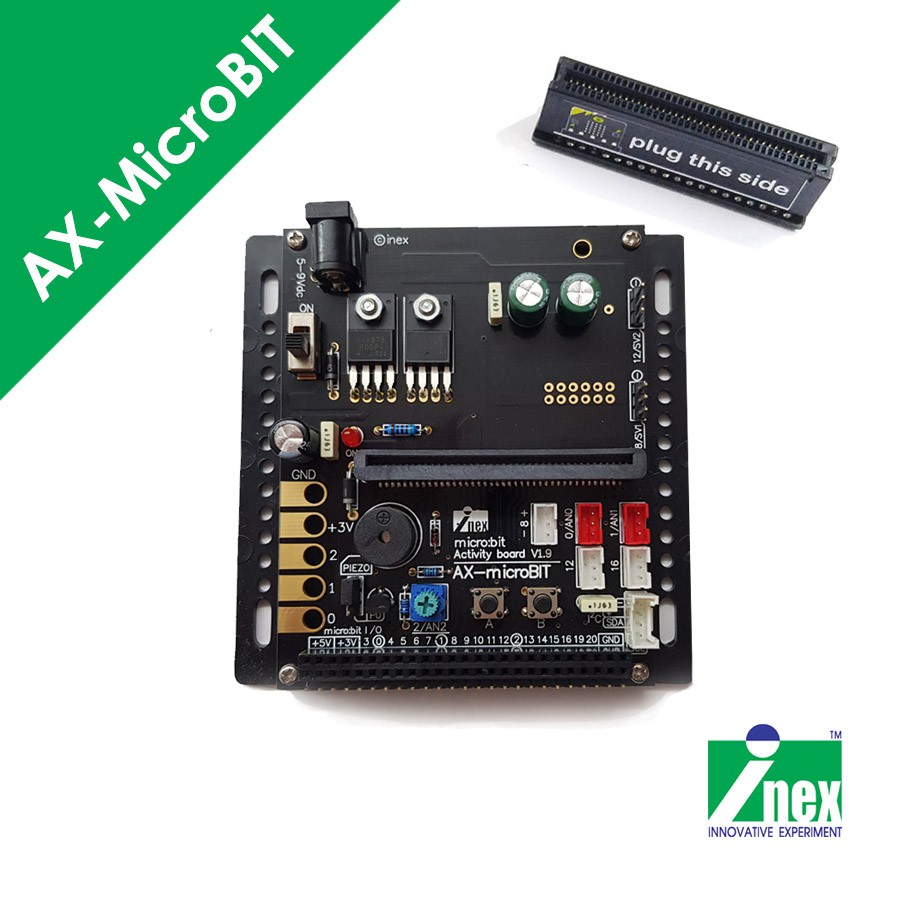 INEX AX-microbitบอร์ดอินพุตเอาต์พุตสำหรับmicro:bit /coding/diy/หุ่นยนต์/ไมโครบิต | Shopee Thailand