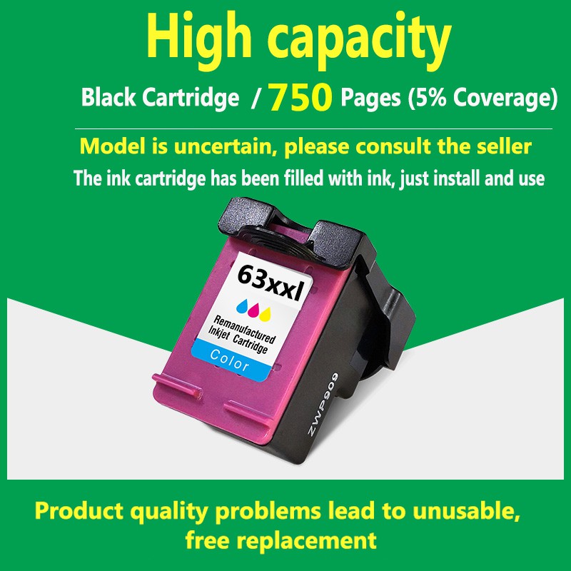 HP 63 หมึก HP63 ตลับหมึกเติม HP63XL ตลับหมึกรีฟิลเข้ากันได้กับ hp3630 ...