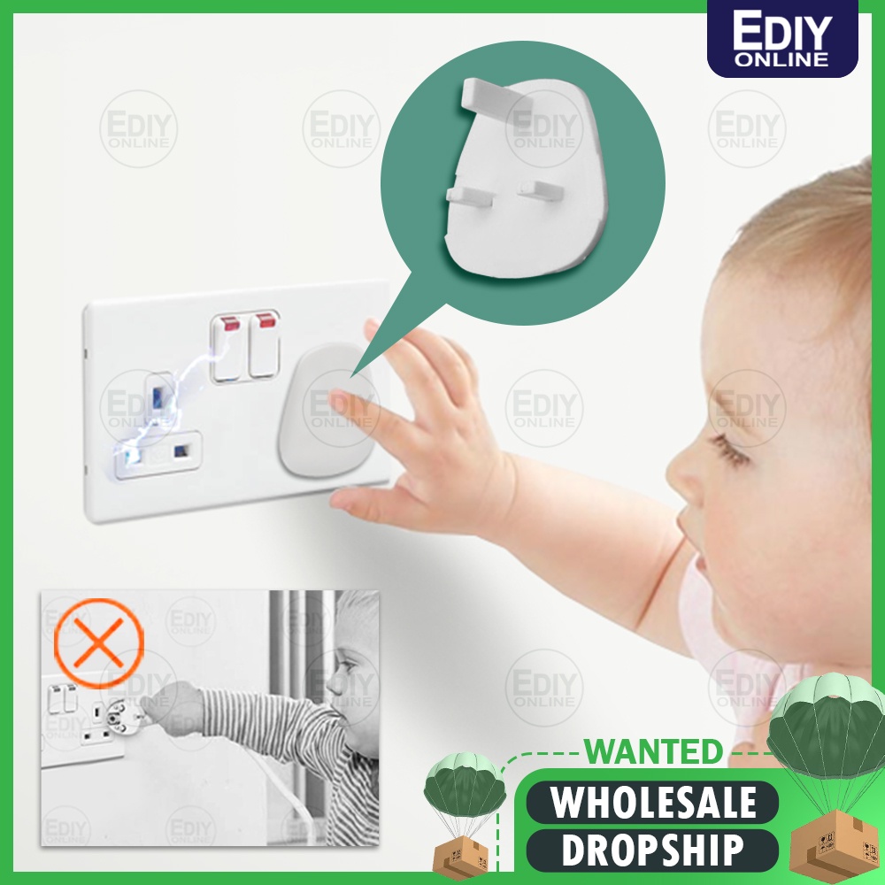 Baby SAFETY SOCKET COVER POWER OUTLET KEY PLUG ANTI SHOCK ELECTRIC ...