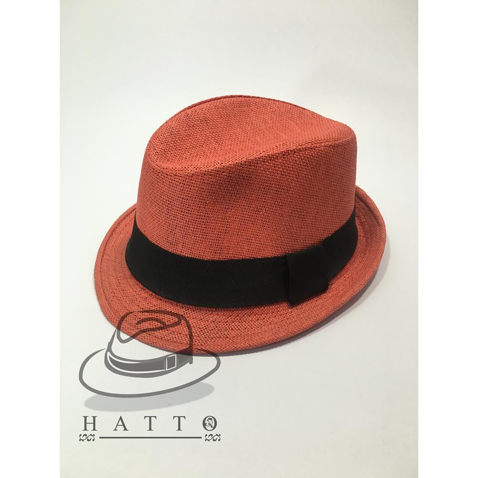 M0124 หมวกทรงไมเคิล แบบผ้า สีแดง คาดดำ | Shopee Thailand