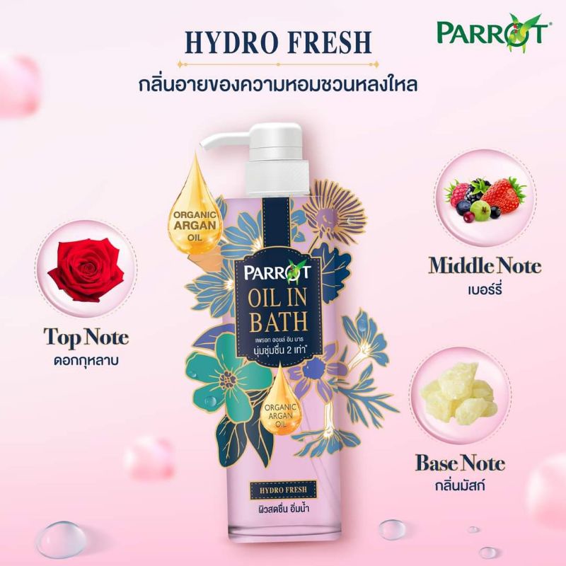 ครีมอาบน้ำแพรอท ออยล์ อิน บาธ ไฮโดร-เฟรช Parrot Oil in Bath HYDRO-FRESH 400 ML. | Shopee Thailand
