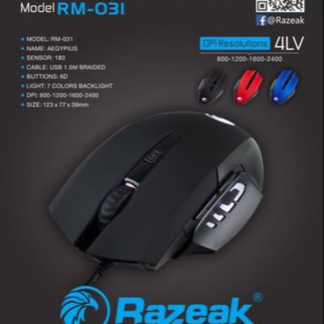 GAMING MOUSE RAZEAK RM-031 | Shopee Thailand
