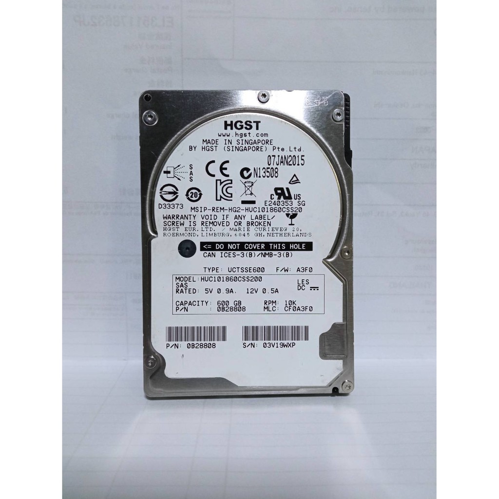 HGST SAS 600 GB 12Gbps 2.5" HUC101860CSS200 HDD 10K | Shopee Thailand