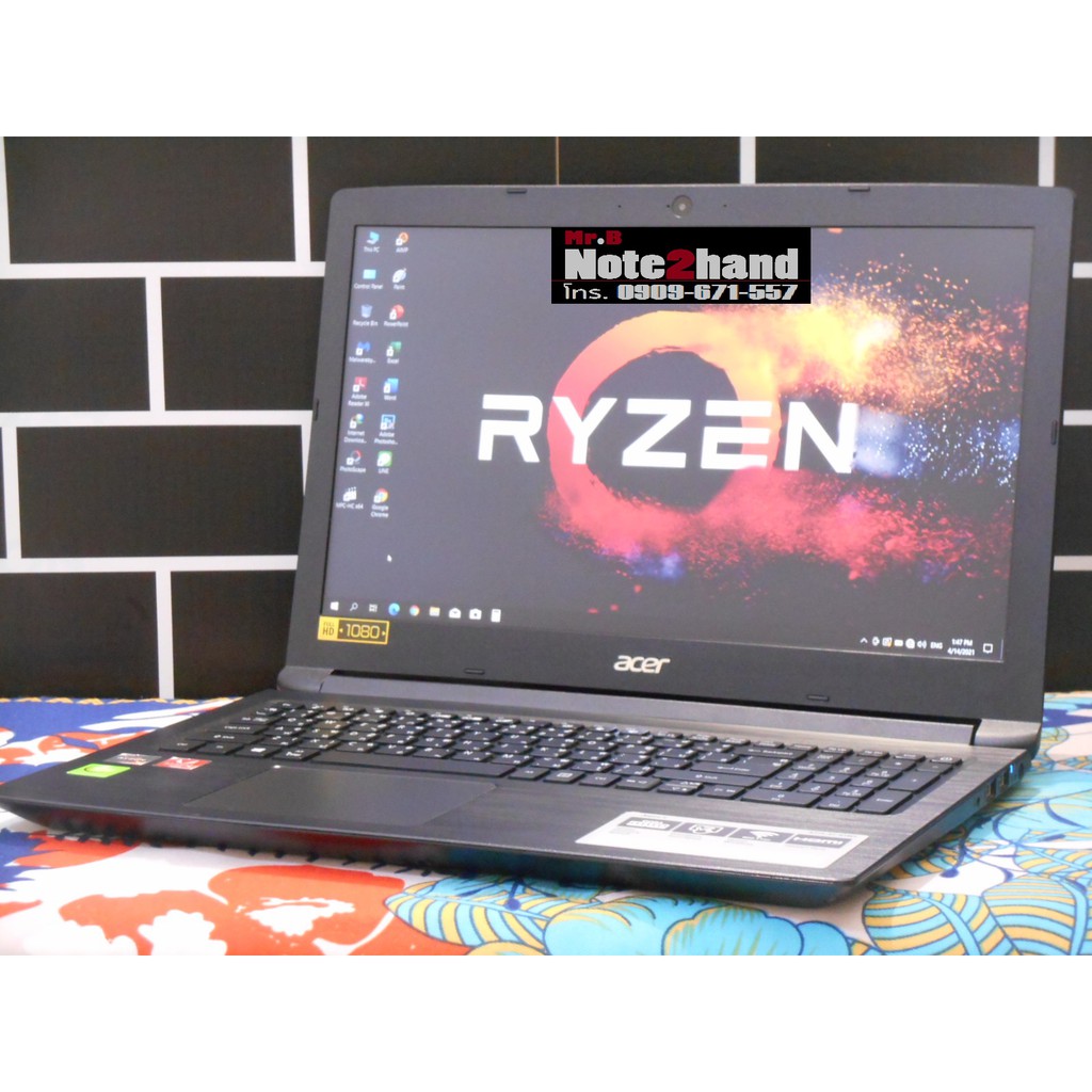 โน๊ตบุ๊คมือสอง ACER CPU AMD Ryzen 5 2500U หน้าจอ15.6”FHD แรม8+HDD1TB ...