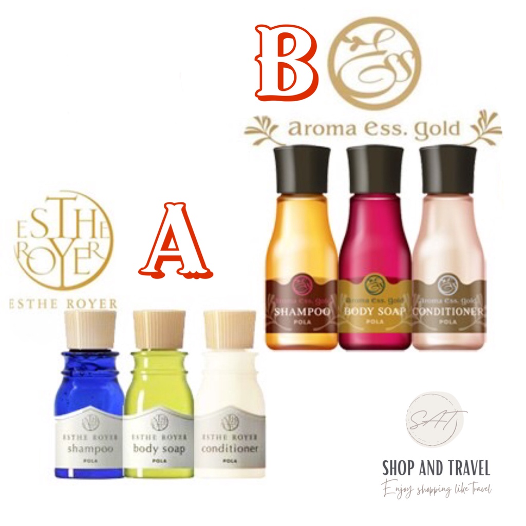 POLA Travel Kit 30ml. Mini Bottle Set of 3 #Pola แชมพู ครีมนวดผม สบู่ Travel set Set 3ขวด 30ml ...