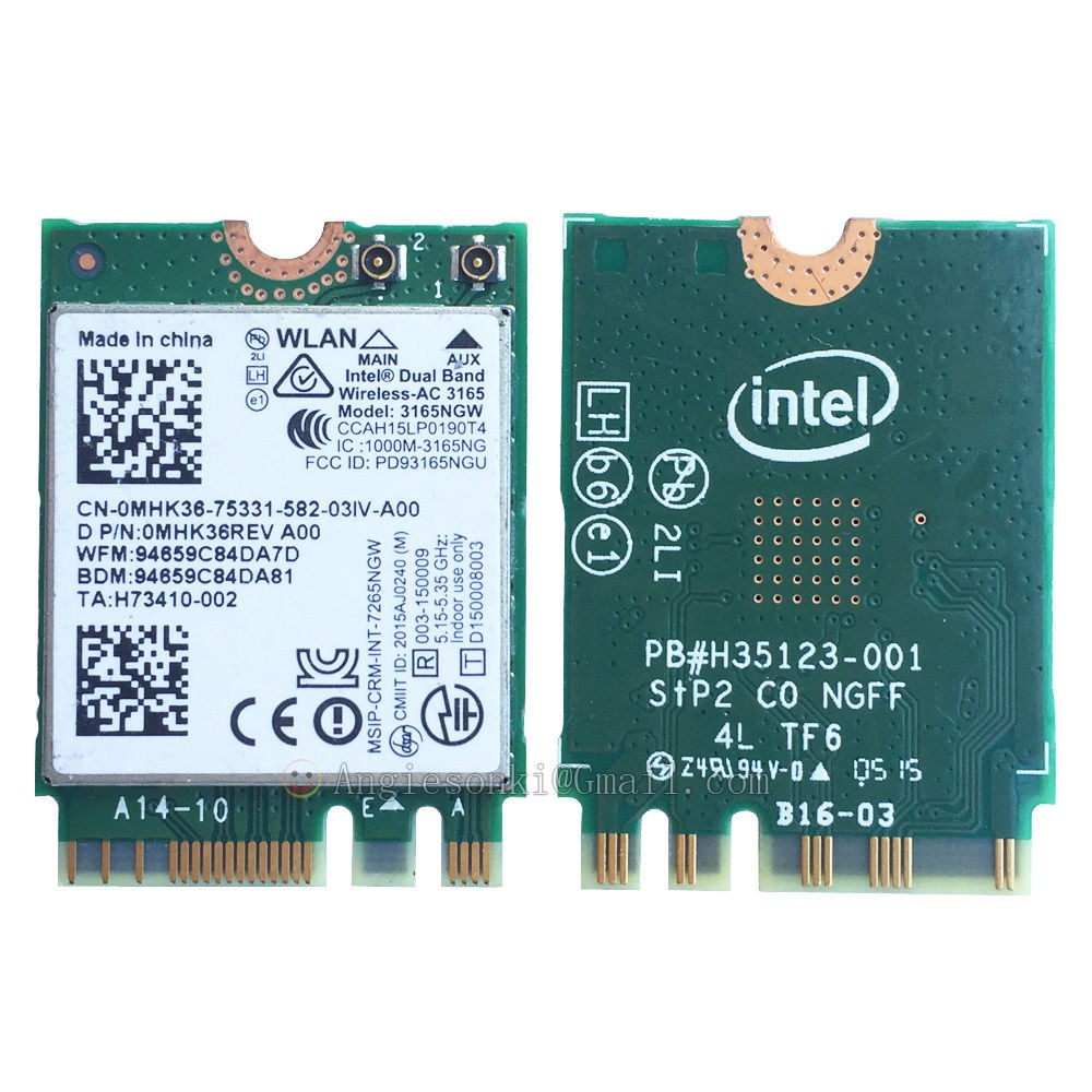 Wifi โน็ตบุค WiFi 5G 2.4-5.0GHz Intel Dual Band Wireless AC 3165 ...