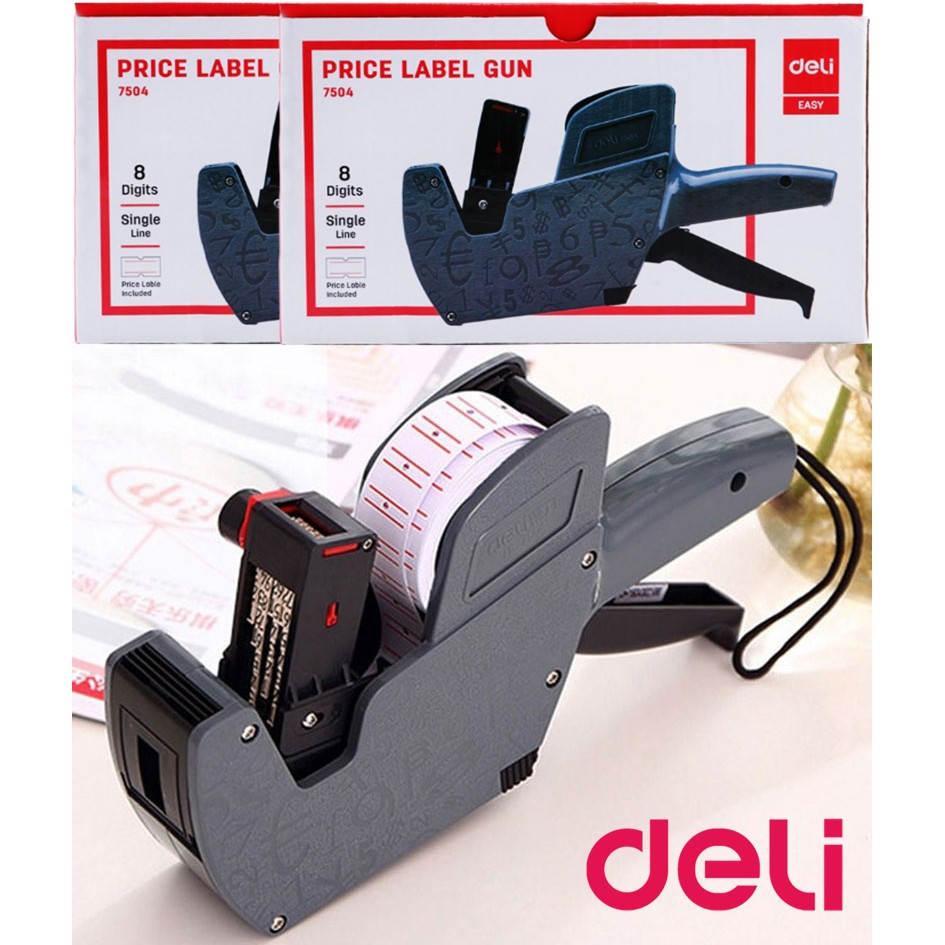 เครื่องยิงป้ายสติ๊กเกอร์ราคา 8 หลัก Deli 7504 | Shopee Thailand