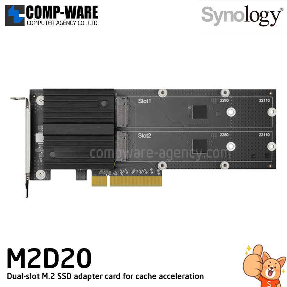 Synology M2D20 Dual M.2 NVMe 22110 / 2280 SSD Adapter Card PCIe Gen3 x8 ...