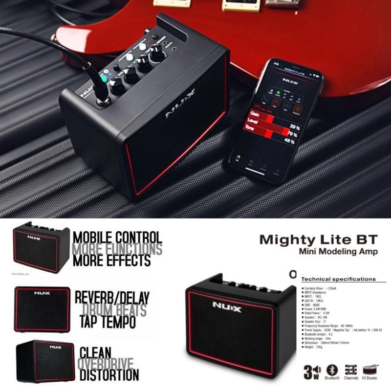 [โค้ดลด1000🔥 ] (ของแท้!) แอมป์กีต้าร์ NUX Mighty Lite BT ปรับผ่านมือถือ ...