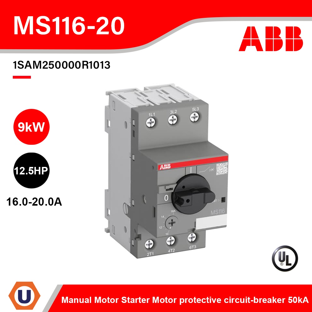 ABB - MS116-20 Manual Motor Starter Motor protective circuit-breaker 16 ...