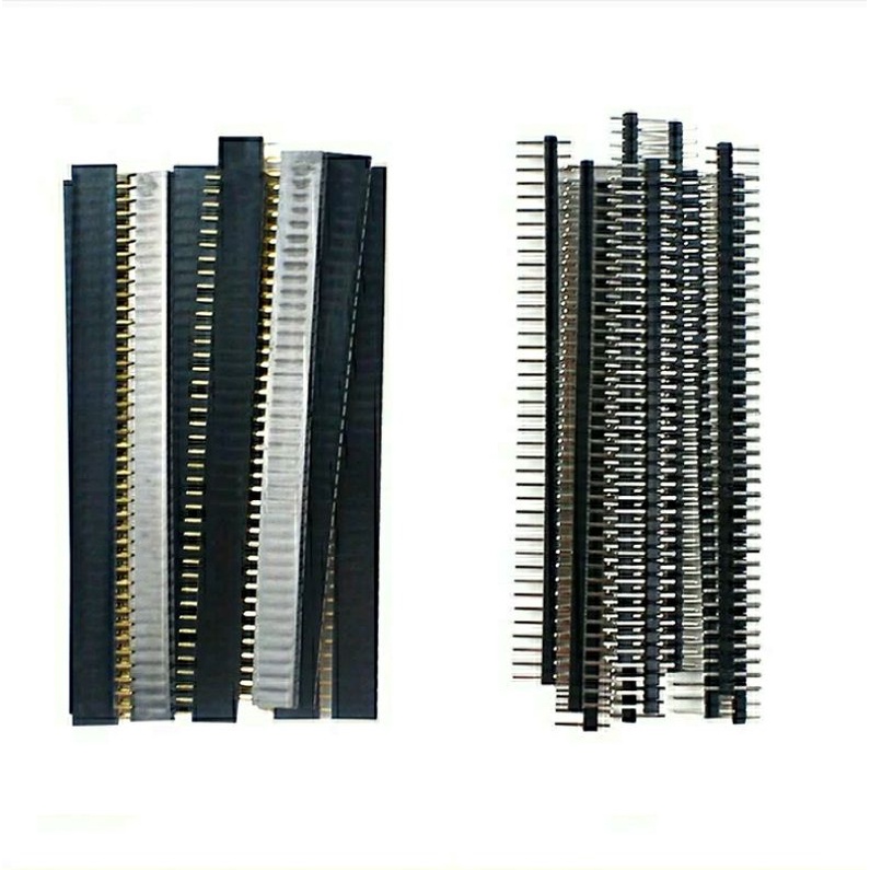 1X40 PIN Single Row Straight MALE, FEMALE PIN HEADER 2.54MM PITCH Strip ...