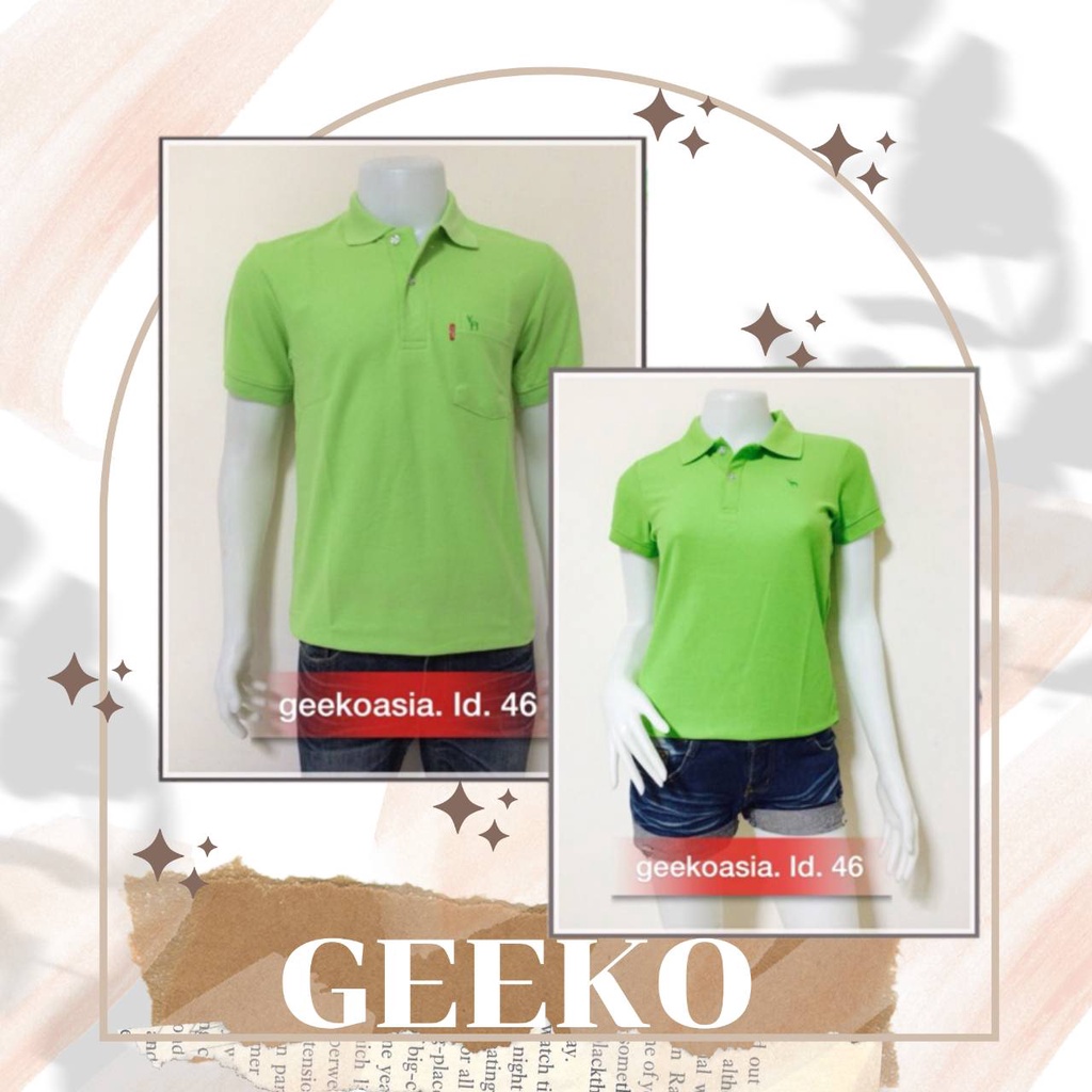 เสื้อโปโลกวาง Geeko แท้100% ชาย/หญิง ID46 สีเขียวอ่อน | Shopee Thailand