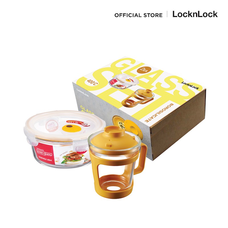 LocknLock เซตถ้วยต้มบะหมี่กึ่งสำเร็จรูปและกล่องแก้วถนอมอาหาร รุ่น ...