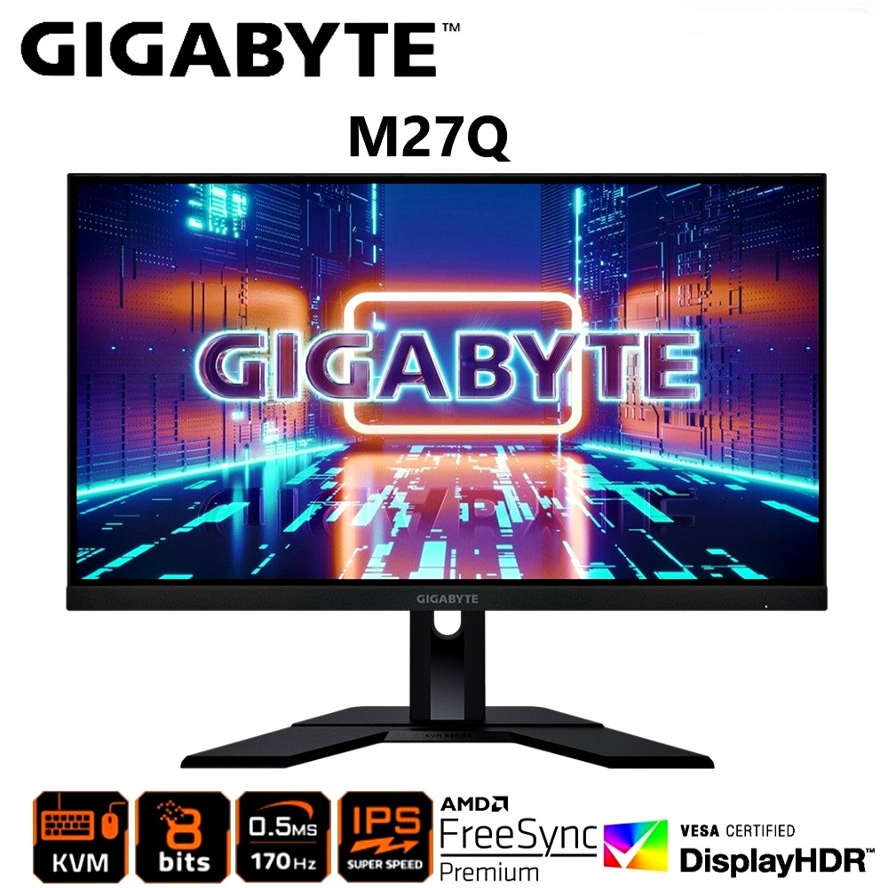MONITOR (จอมอนิเตอร์) GIGABYTE M27Q 27" KVM FreeSync 170Hz QHD HDR IPS ...