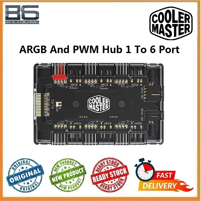 Cooler Master MasterFan ARGB และ PWM Hub 1 ถึง 6 พอร์ต (MFX-ZHHN-1NNN6 ...