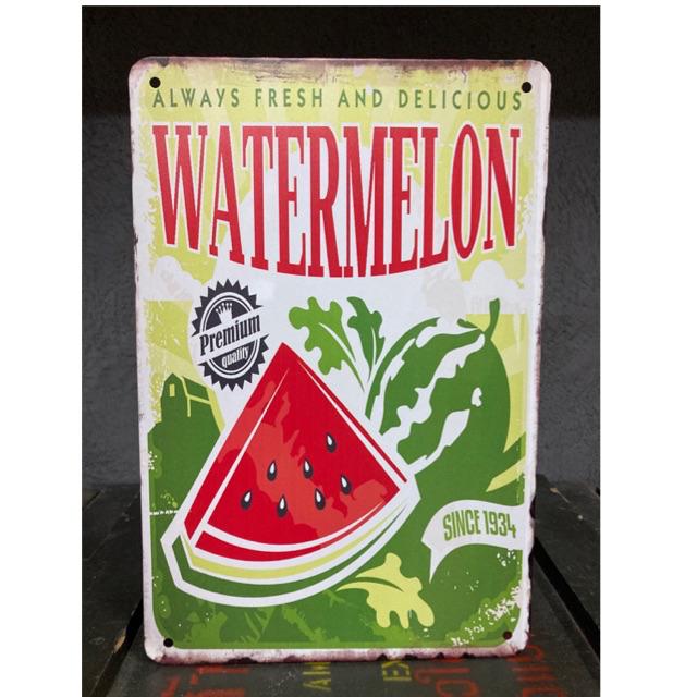 ป้ายสังกะสี ป้ายวินเทจ ป้ายผลไม้ ตกแต่งผนัง ขนาด 20 x 30 เซนติเมตร ...