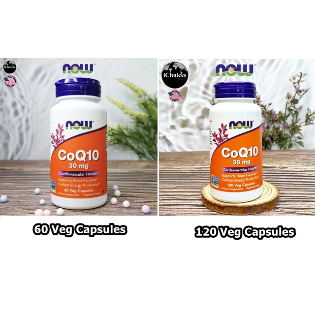 [Now Foods] CoQ10, 30 mg 60 or 120 Veg Capsules โคคิวเท็น โคคิวเทน Q10 Q-10 | Shopee Thailand