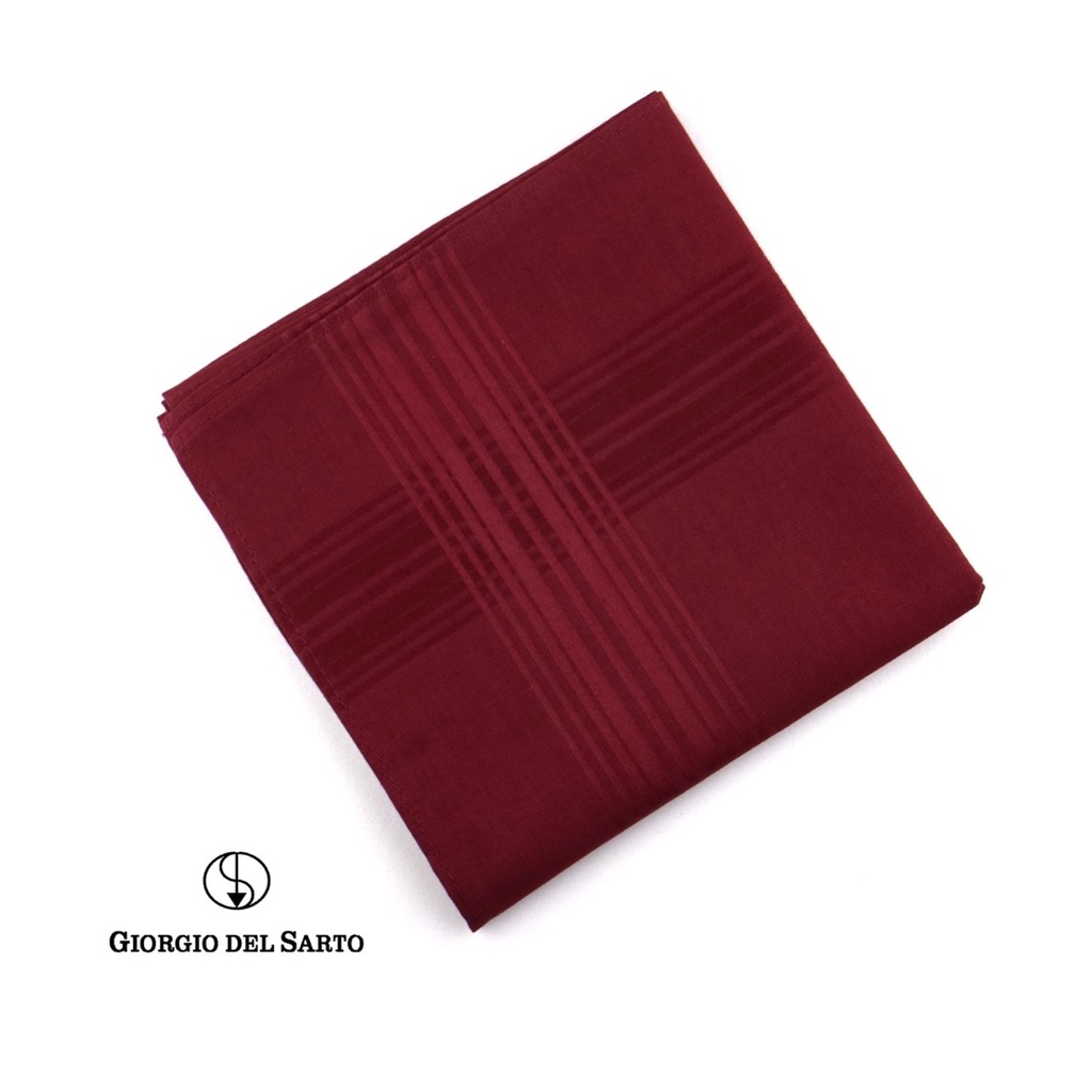GIORGIO DEL SARTO Handkerchief Maroon ผ้าเช็ดหน้า 100% Cotton | Shopee ...