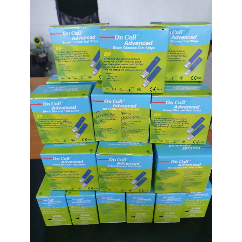 ของแท้ แผ่นตรวจน้ำตาล on call advanced 50 test,สตริปเบาหวานOncall แถบ ...