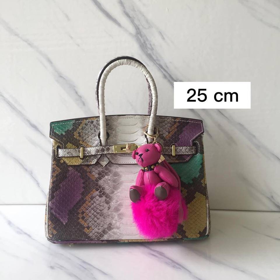 กระเป๋าหนังแท้Birkin Python ไซส์25 cm แถมน้องหมี | Shopee Thailand