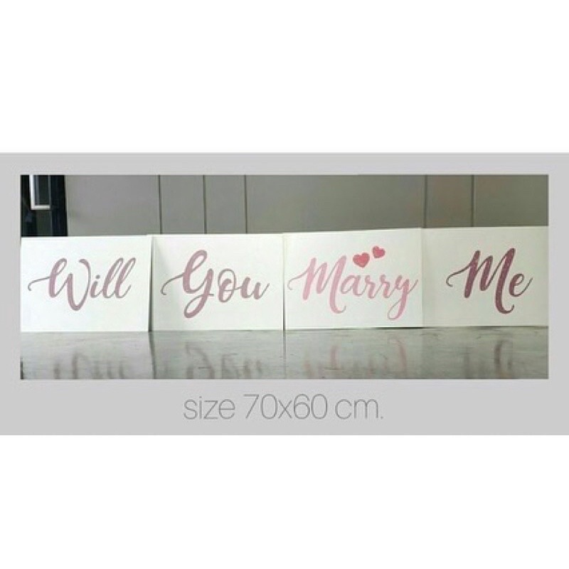 ป้ายขอแต่งงานจ้า ป้าย Will you marry me Size: 70*60 cm | Shopee Thailand