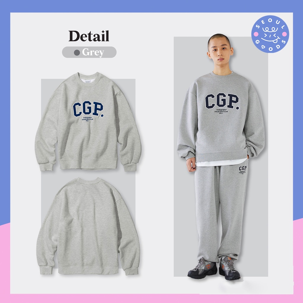 (พร้อมส่ง) เสื้อสเวตเตอร์สกรีนโลโก้ Code:Graphy - CGP ARCH LOGO CREW NECK | Shopee Thailand