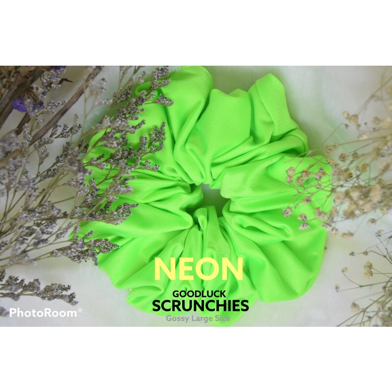 พร้อมส่ง!!ยางมัดผม โดนัท จั๊มโบ้ ยางมัดผมตกแต่งนีออน ขนาดใหญ่ gossy,Neon scrunchies Large size ...