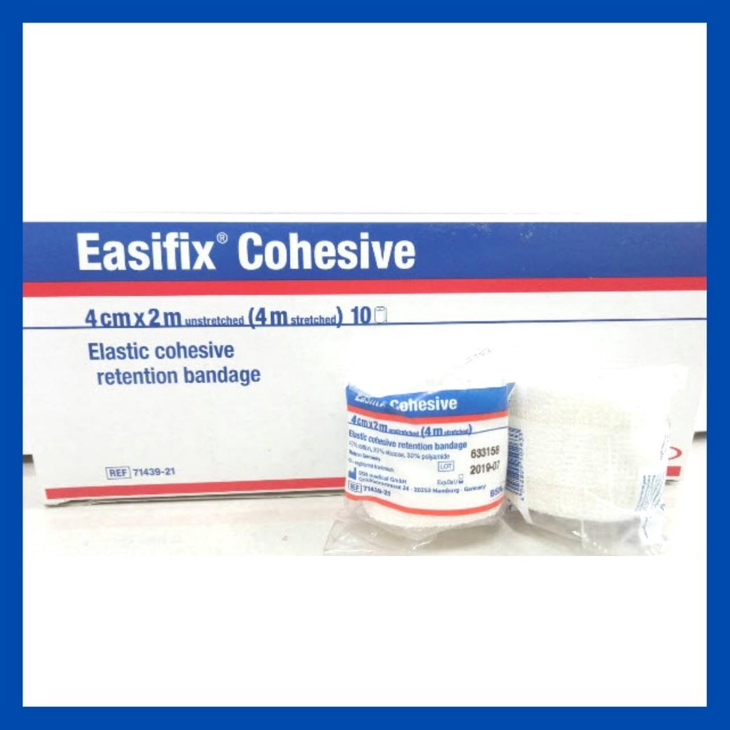 Easifix cohesive ผ้ายืดติดแผลมีกาวในตัว ขนาดยาว2เมตร ยืดได้ถึง4เมตร ...