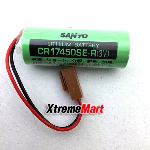 แบตเตอรี่ Sanyo CR17450SE-R 3V CR17450 ขั้วสีน้ำตาล Li-ion PLC Battery ...