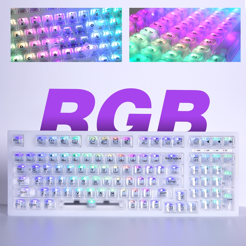 Keycap ใส ภาษาไทย 155 Keys NSA Profile Transparent Keycaps PC Material ...