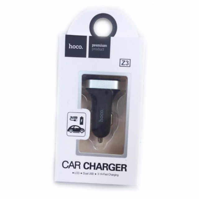 Hoco Z3 Car Charger LCD 2USB หัวชาร์จโทรศัพท์ในรถ หน้าจอLCDดิจิตอลแสดง ...