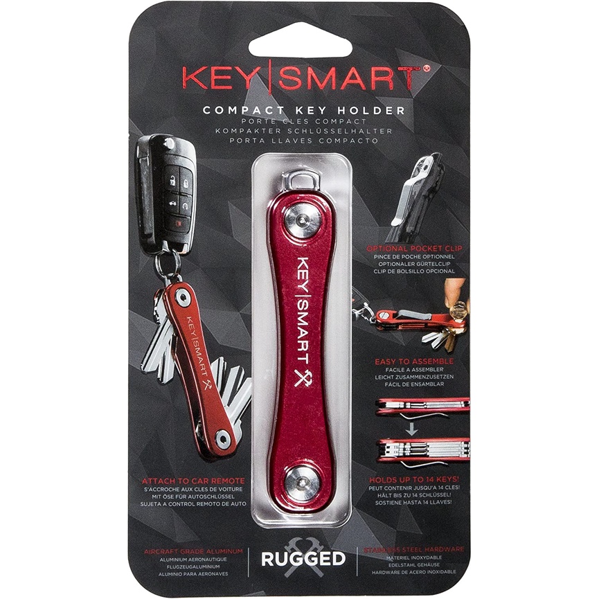 พวงกุญแจมินิมอลลิสต์ KeySmart Rugged - Multi-Tool Key Holder w Bottle Opener and Pocket Clip (up ...