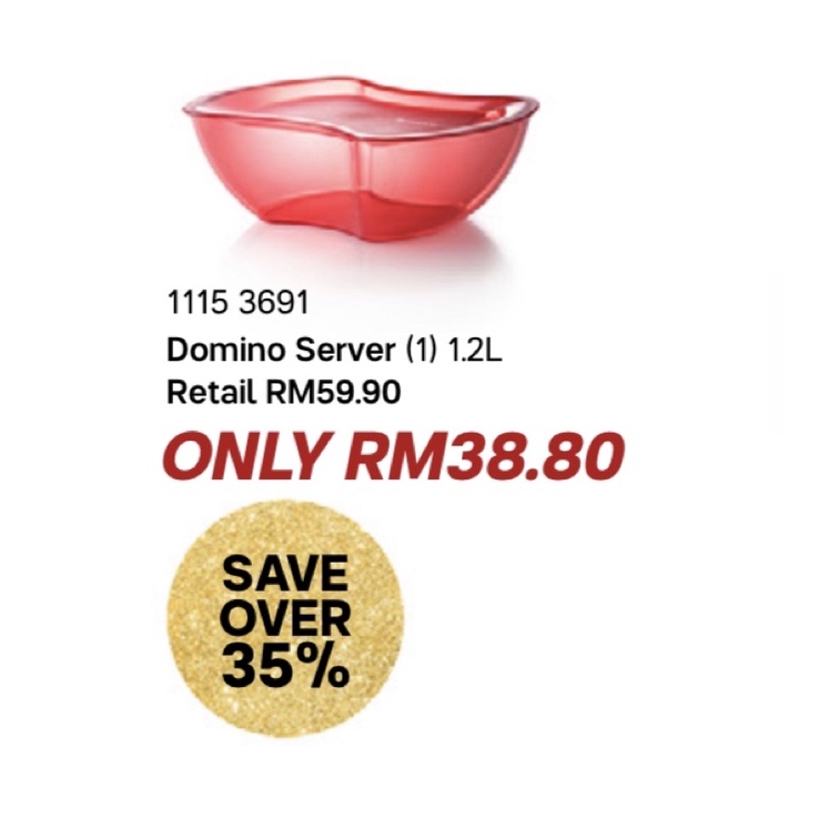 Tupperware รุ่น Domino Server ขนาด 1.2 ลิตร เป็นพลาสติกใส สีสวยน่ารักน่าใช้มากๆ | Shopee Thailand