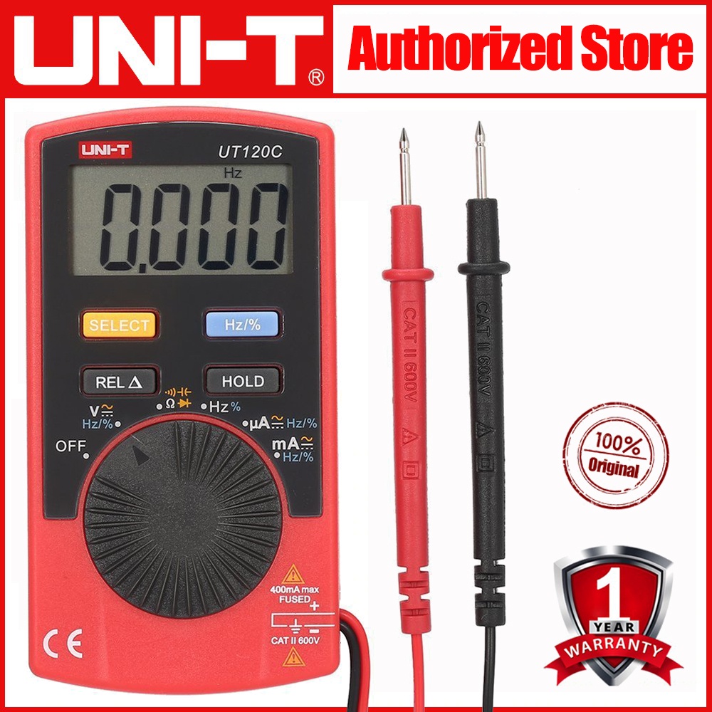 UNI-T UT120C Pocket Mini Multimeter, 600V 400mA Digital multimeter ...
