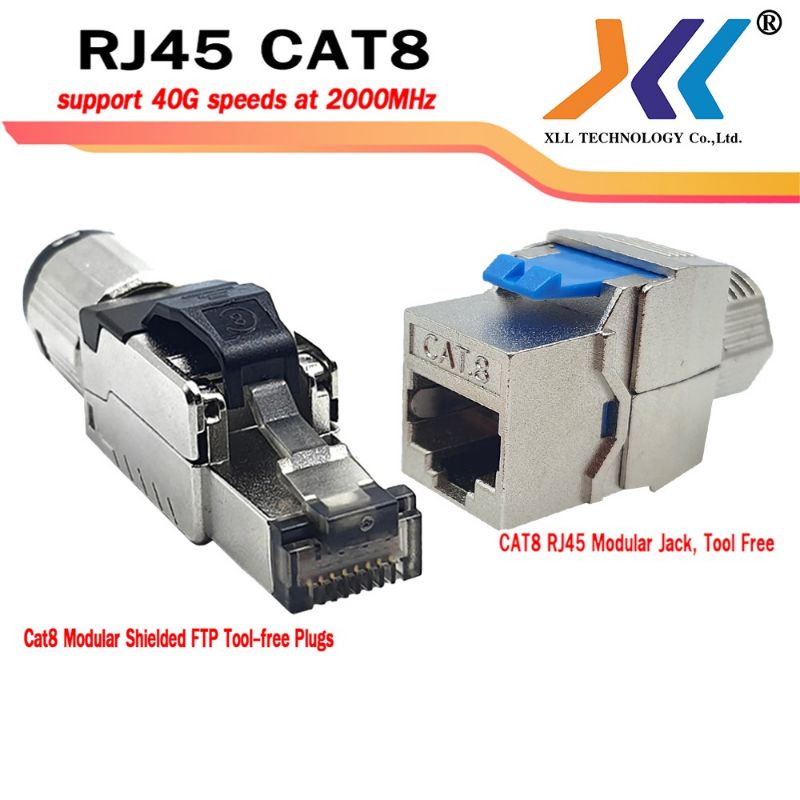 หัวแลน RJ45 CAT8 ตัวผู้ XLL หัวแลน RJ45 CAT8 Cat8 Modular Shielded FTP Tool-free Plugs | Shopee ...