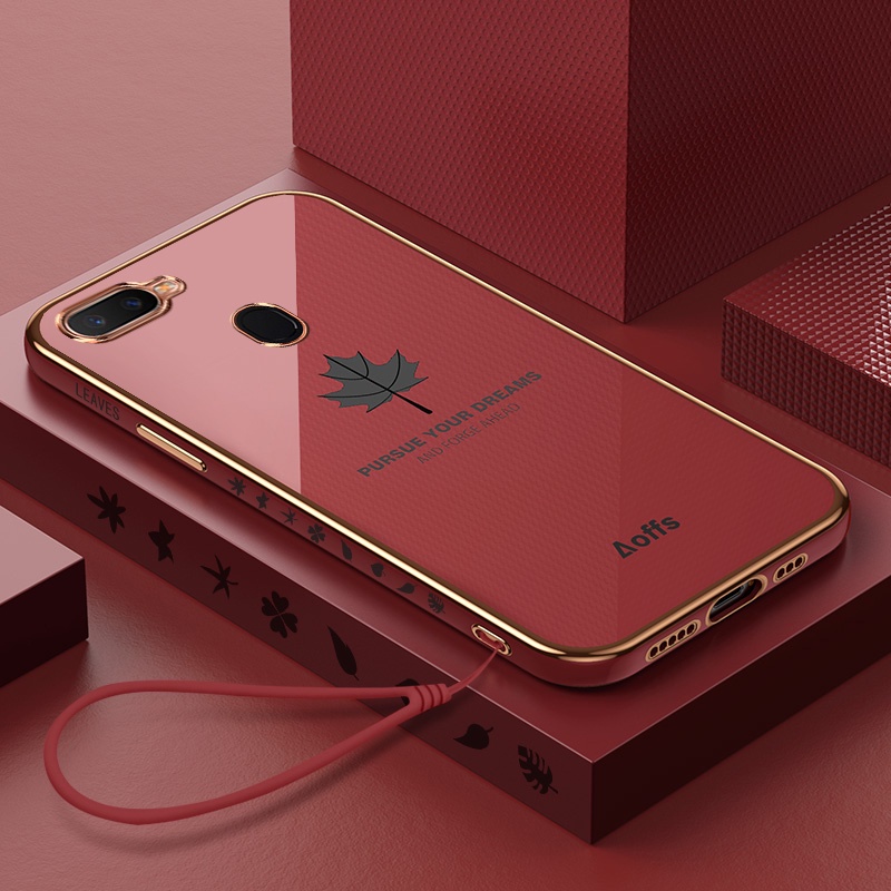เคส Oppo A5s A7 A12 F9 เคสขอบตรง ใบเมเปิ้ล เคสนิ่ม Fy Shopee Thailand