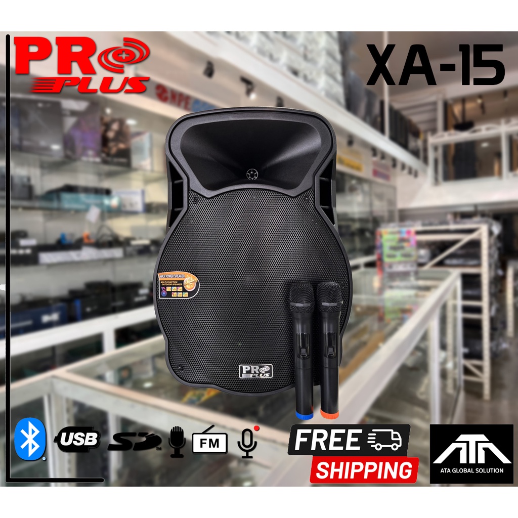 ตู้ลำโพง PROPLUS XA-15 ลำโพงล้อลาก ไมค์ลอย2ตัว PRO PLUS XA15 มีแบตเตอรี่ในตัว ตู้ลำโพงช่วยสอน ...