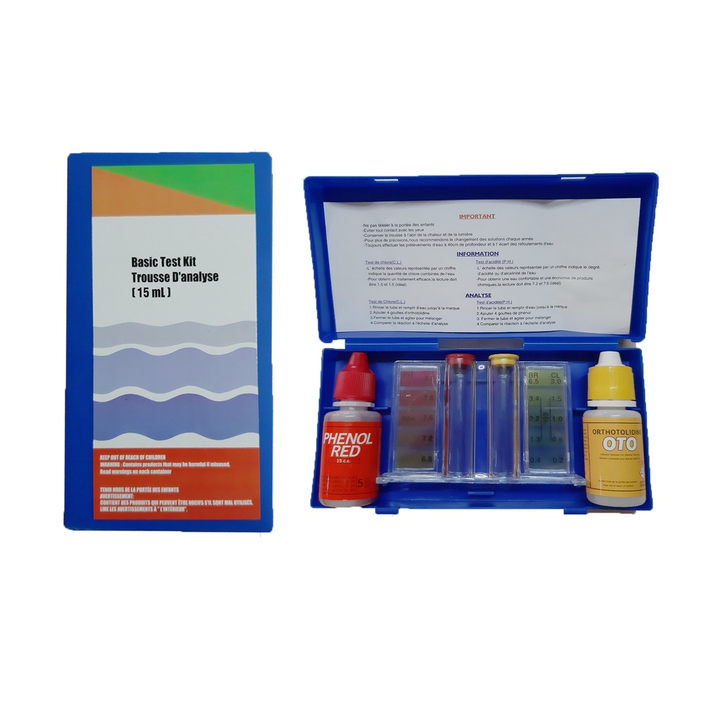 ชุดน้ำยาทดสอบสภาพน้ำ Basic pH & Cl Test Kit (15 ml) | Shopee Thailand