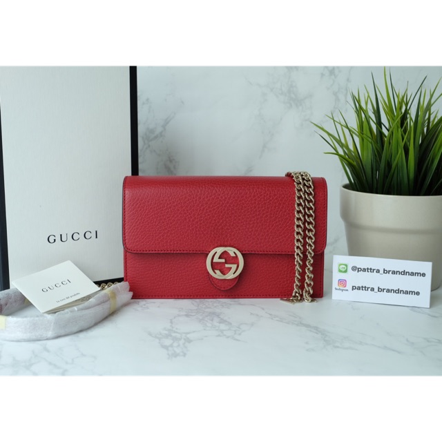 ️New Gucci Interlocking WOC Red Yr.2019 | Shopee Thailand