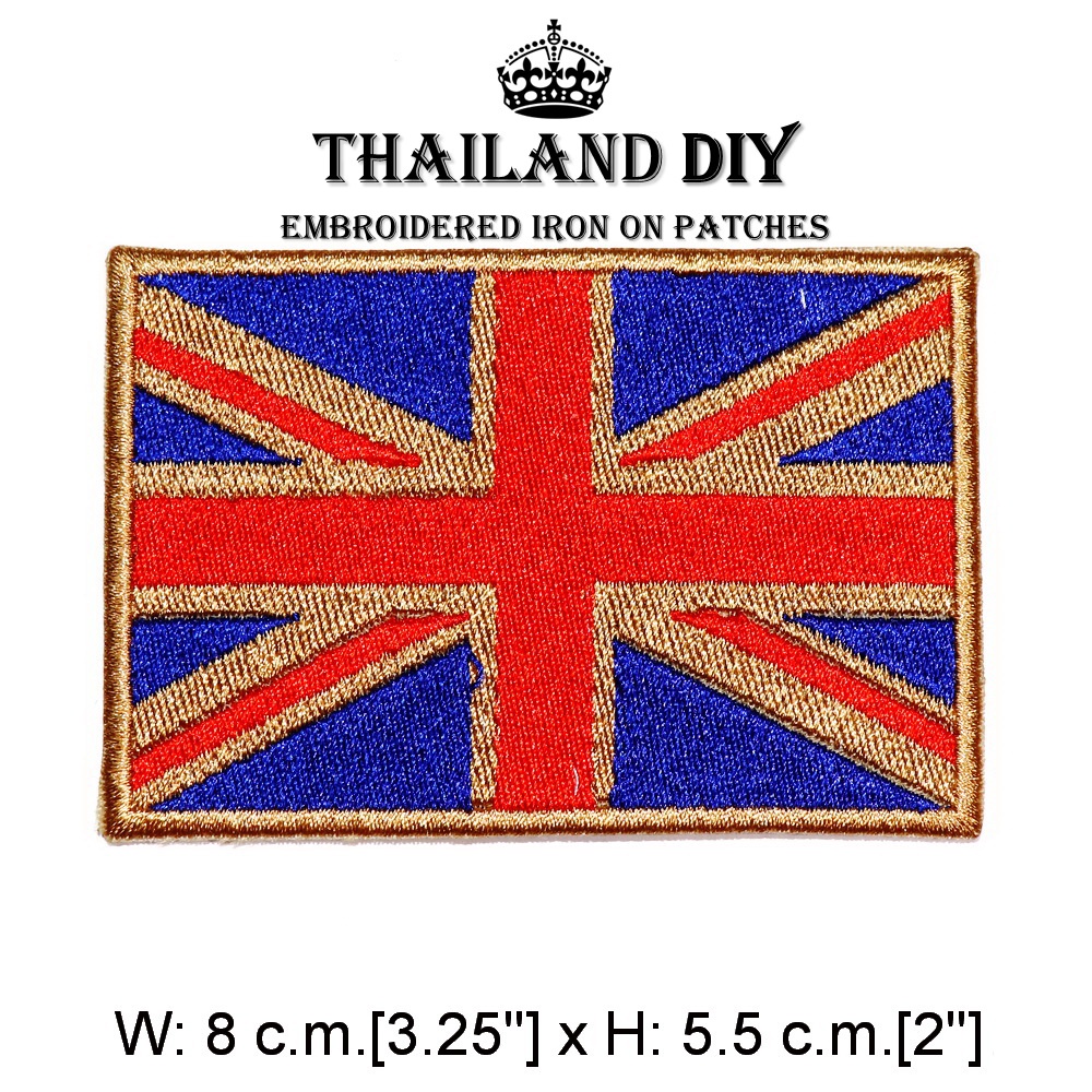 ตัวรีดติดเสื้อ ลายธงชาติ สัญลักษณ์ ประเทศอังกฤษ England London Patch DIY wop ตัวรีด อาร์มติด ...