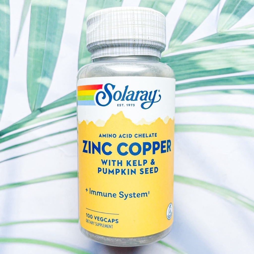 (Solaray®) Zinc Copper 100 VegCaps ธาตุสังกะสี +ทองแดง | Shopee Thailand