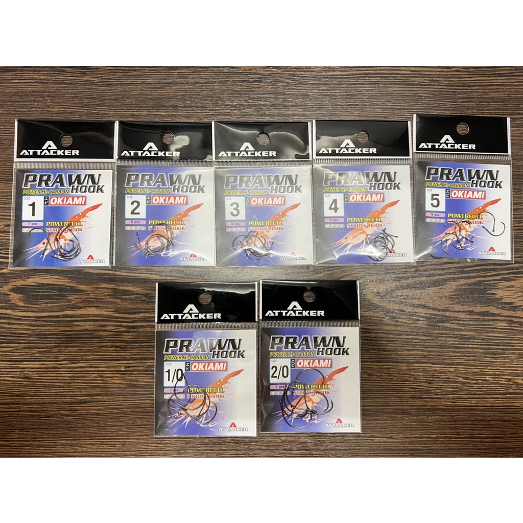 ตาเบ็ดตกกุ้ง ยี่ห้อ ATTACKER PRAWNHOOK เบอร์1-5 และ1/0 2/0 | Shopee ...