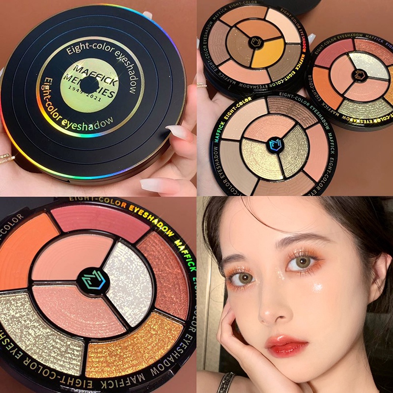 Eight-color eyeshadow MAFFICK [MF173] อายแชโดว์ 8 ช่อง สีสวย เนื้อแมตต์ ...