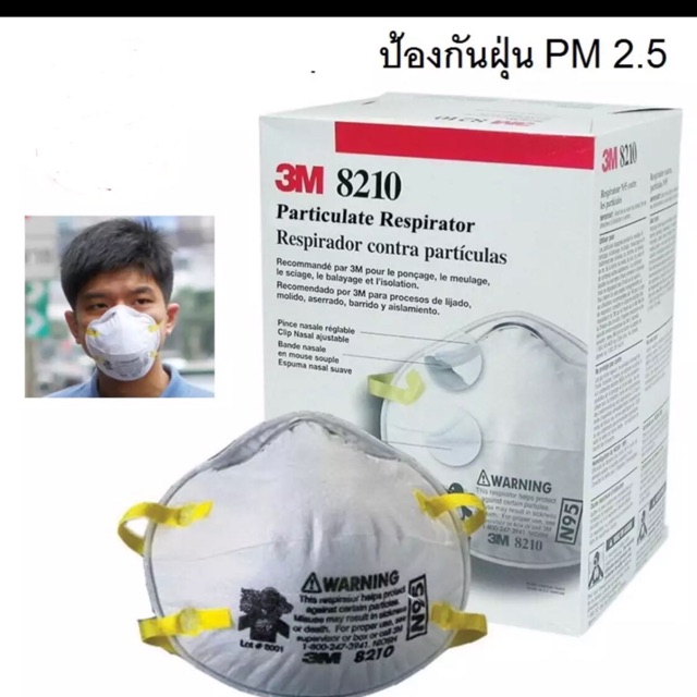 3M หน้ากากป้องกันฝุ่น PM 2.5 -N95 (8210) | Shopee Thailand