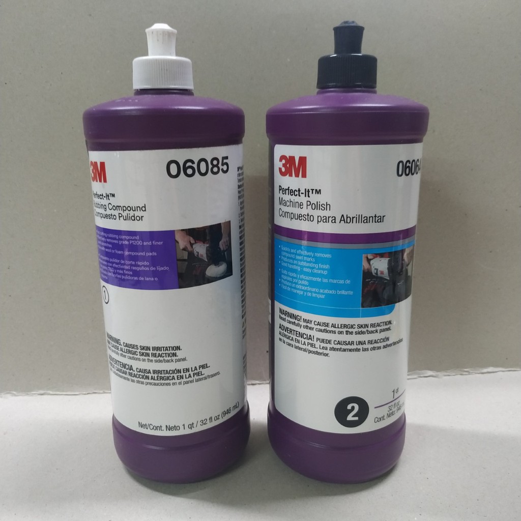 3M 06085+06064 ชุดขัดลบรอย 2 ขั้นตอน ขัดหยาบลบรอยขนแมวและชักเงาไฟหน้ารถยนต์ | Shopee Thailand