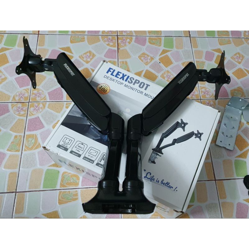 มือ 2 Flexispot Dual Monitor Arm รุ่น F7D สีดำ | Shopee Thailand