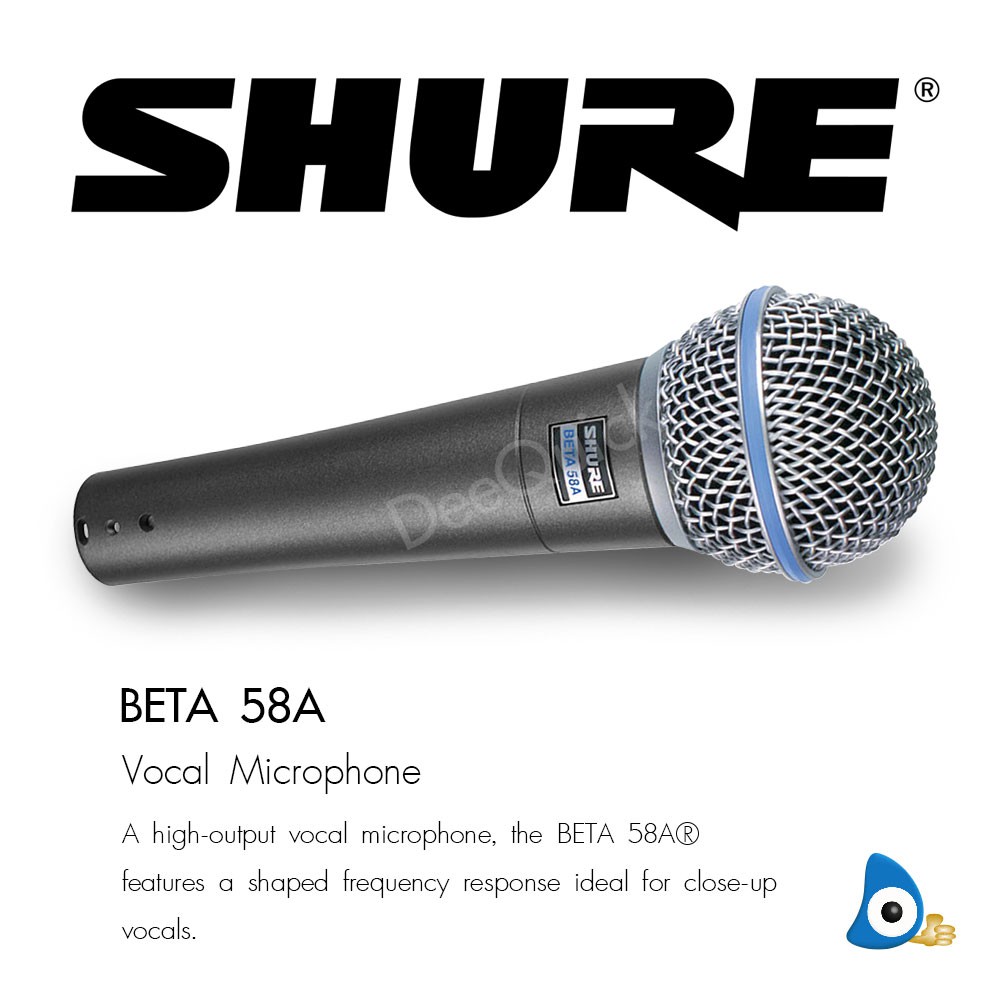 SHURE BETA 58A Super cardioid Dynamic Vocal Microphone ไมโครโฟนสำหรับร้องเพลง | Shopee Thailand