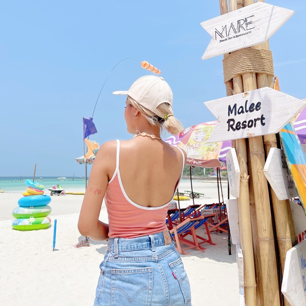 Aloha Back Bodysuit บอดี้สูทผ้าร่อง (1016) | Shopee Thailand
